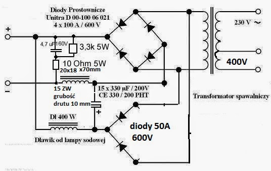 Encyklopedia Spawania: Schemat - Transformator spawalniczy jednofazowy ...