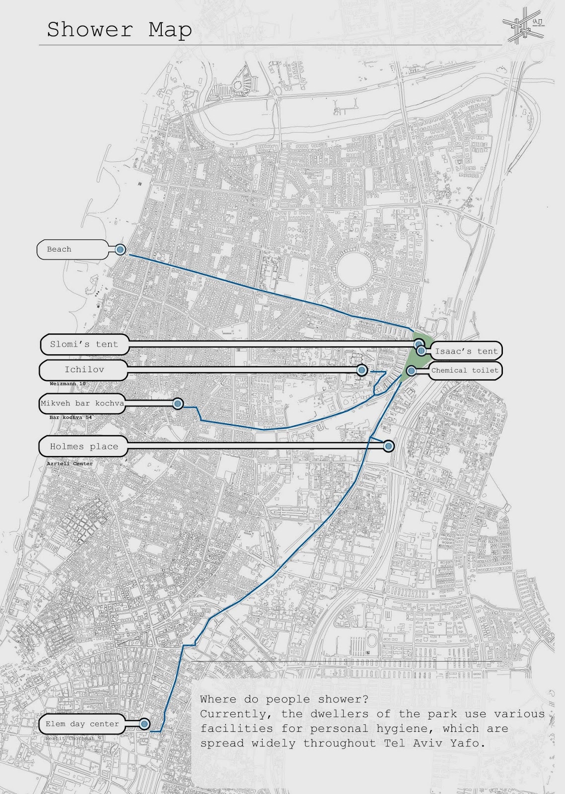 Spontaneous Architecture: Shower Map - Where do people shower?