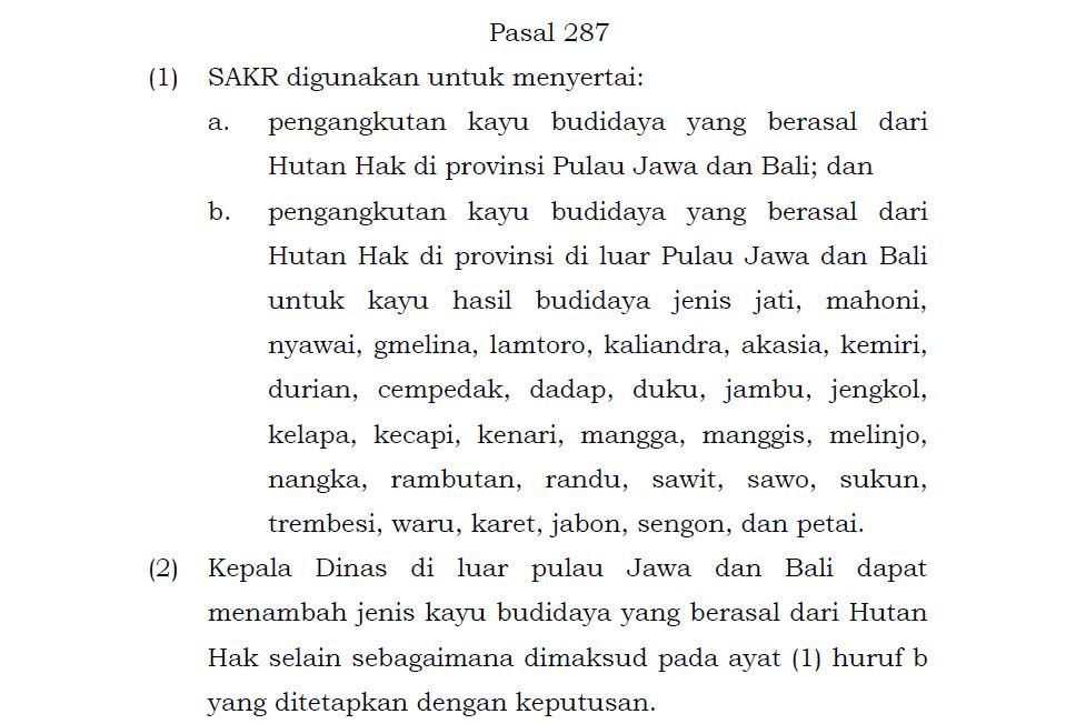 Dokumen SAKR untuk Pengangkutan Kayu Rakyat 2021 - ARTIKEL LHK