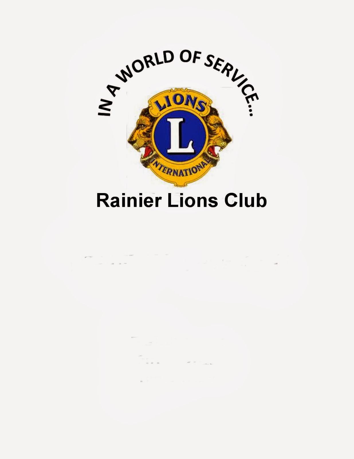 Rainier Lions Club: MEETING AGENDA 02-24-2014
