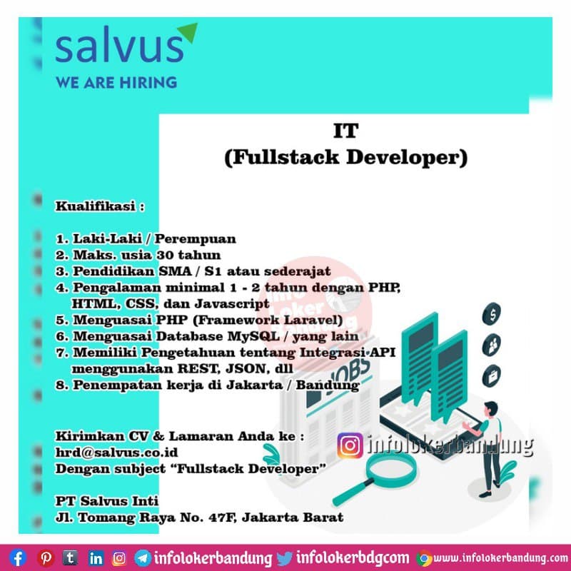 Lowongan Kerja PT. Salvus Inti Mei 2021 - Info Loker Bandung Terbaru 2023