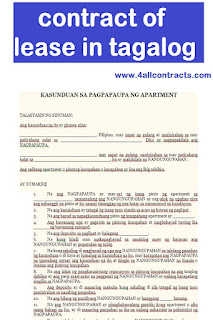 contract of lease in tagalog | Sample contracts