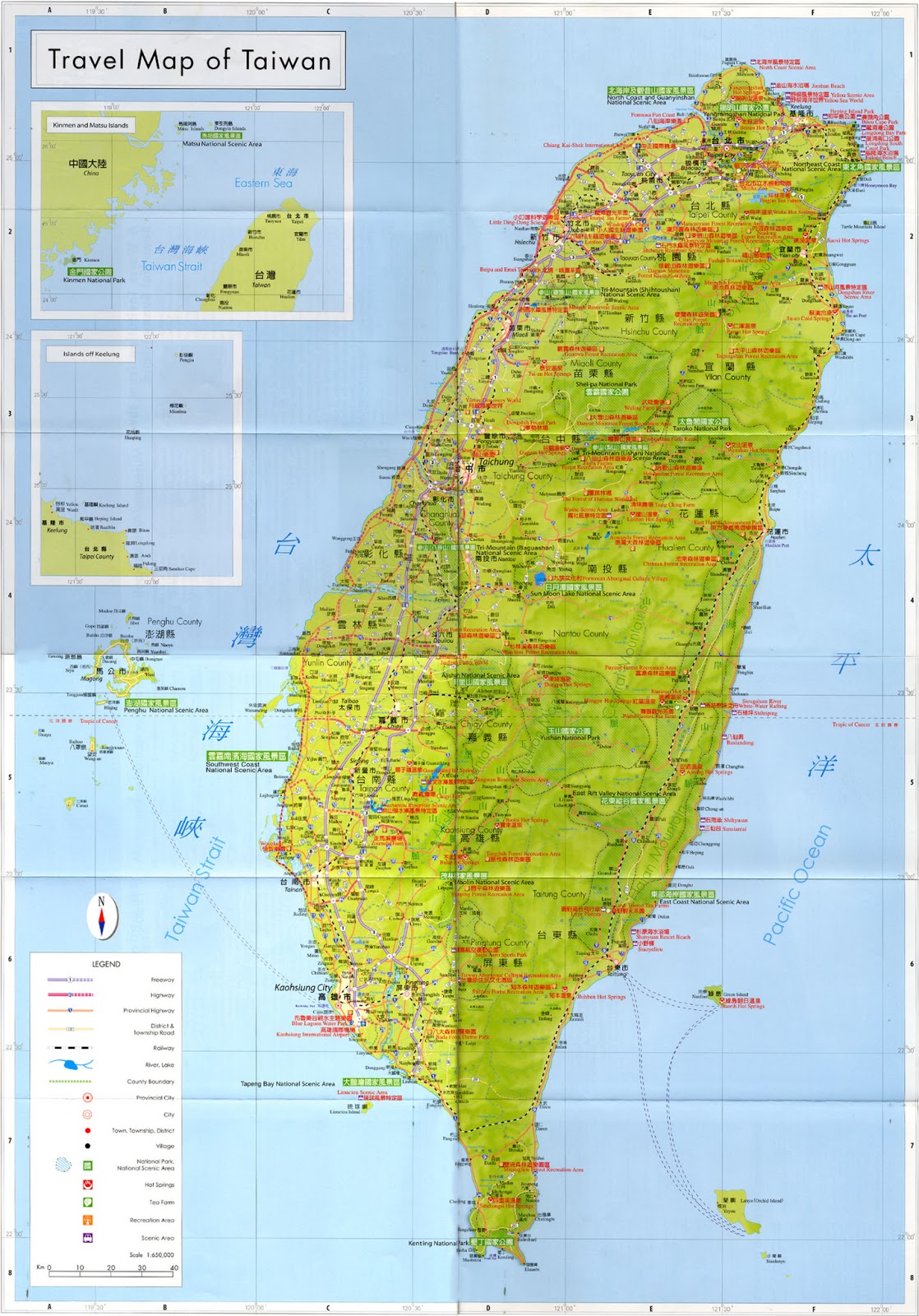 TAIWAN - GEOGRAPHICAL MAPS OF TAIWAN