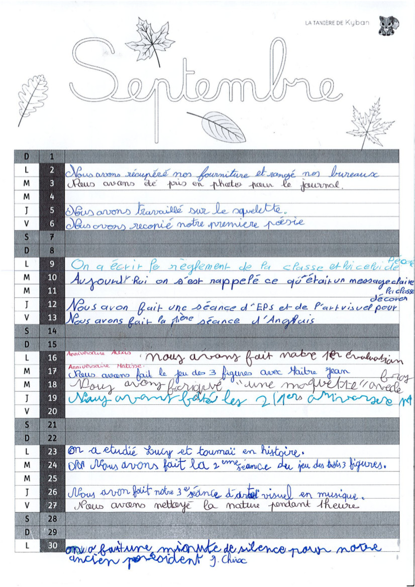 Le blog de l'école privée Saint-Pierre: Le mois de septembre