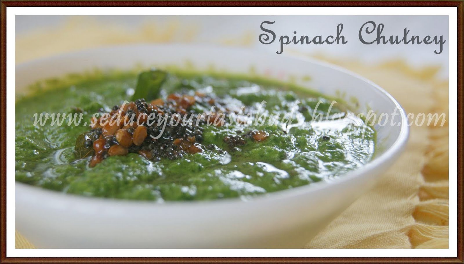 Spinach Chutney - Seduce Your Tastebuds...