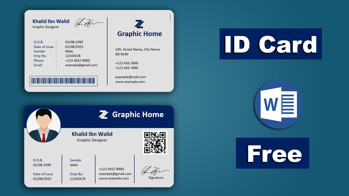 How to Create Vertical Employee ID Card in Microsoft Word - The Graphic ...