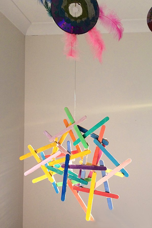 Popsicle Stick Mobile | Munchkins and Mayhem