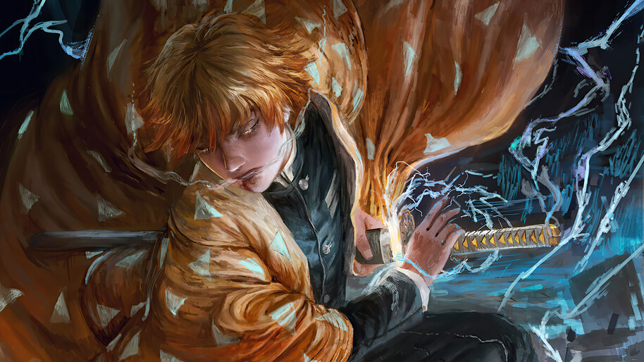 Zenitsu Agatsuma, Thunder Breathing, Demon Slayer, 4K, #6.3050 ...