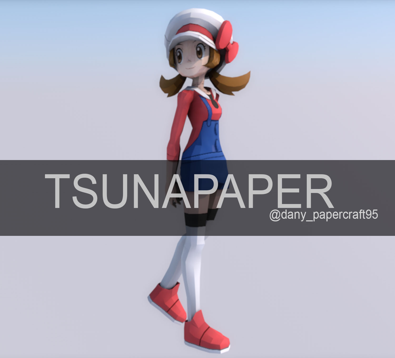 Trainer Pokemon Kotone/Lyra Papercraft