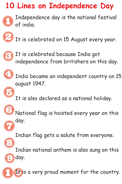 10 Lines on Independence Day in English for Kids