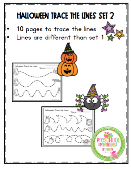 Halloween Trace the Lines Set 2 ~ Preschool Printables