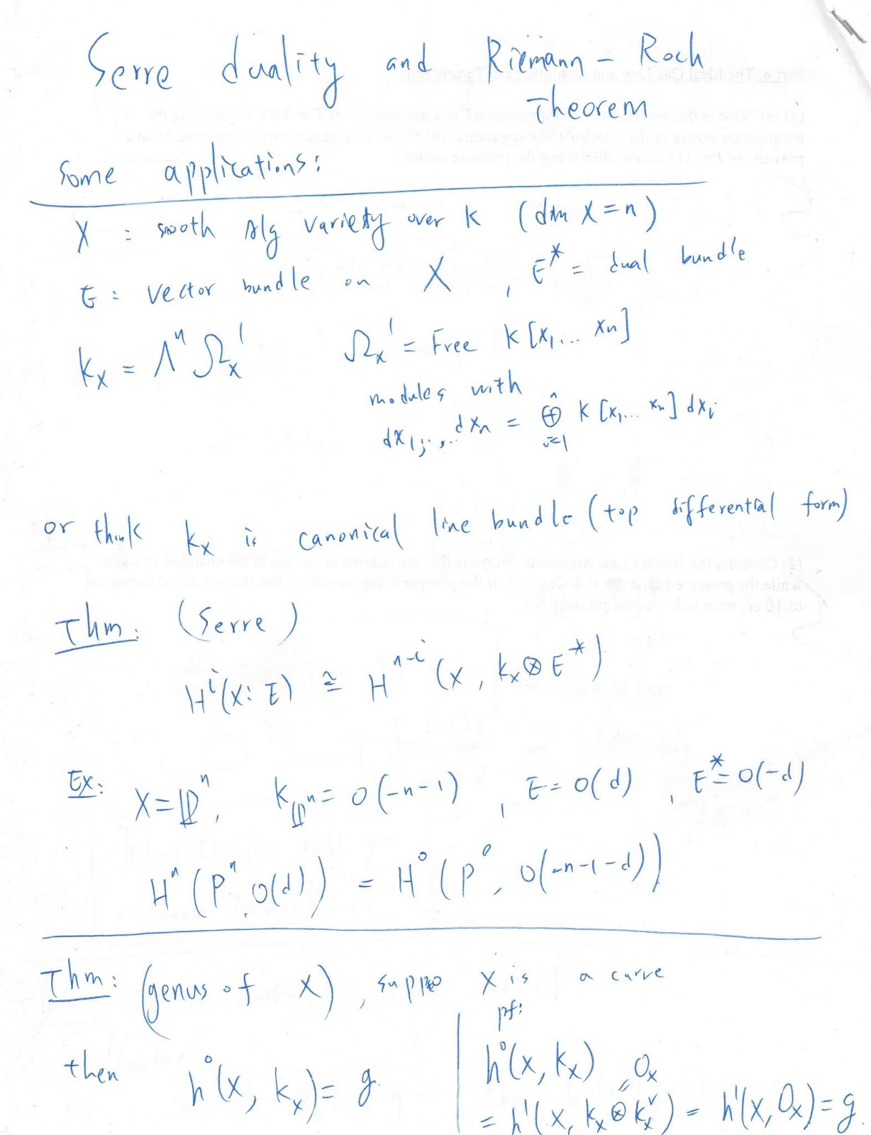 極樂島: Serre Duality Theorem