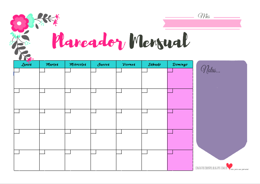 Con un trozo de papel : ORGANÍZATE CON ESTE PLANIFICADOR (GRATIS ...