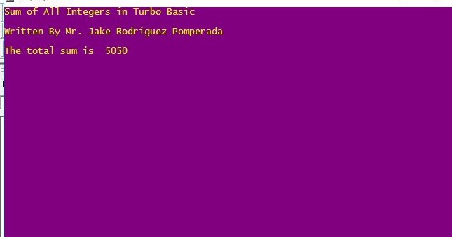 Free Programming Source Codes And Computer Programming Tutorials Sum Of All Integers In Turbo Basic
