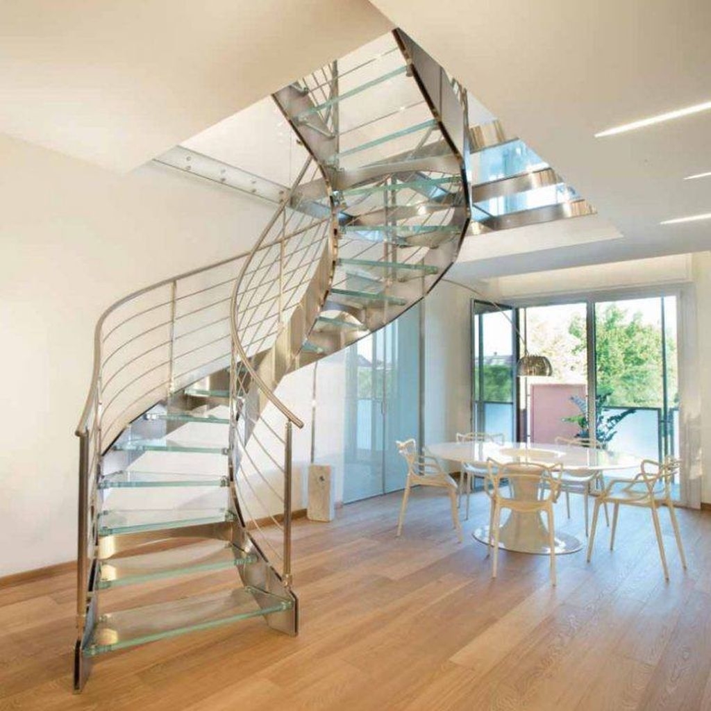 48 Luxury Glass Staircase Design Ideas For Your Dream Home | ARA HOME