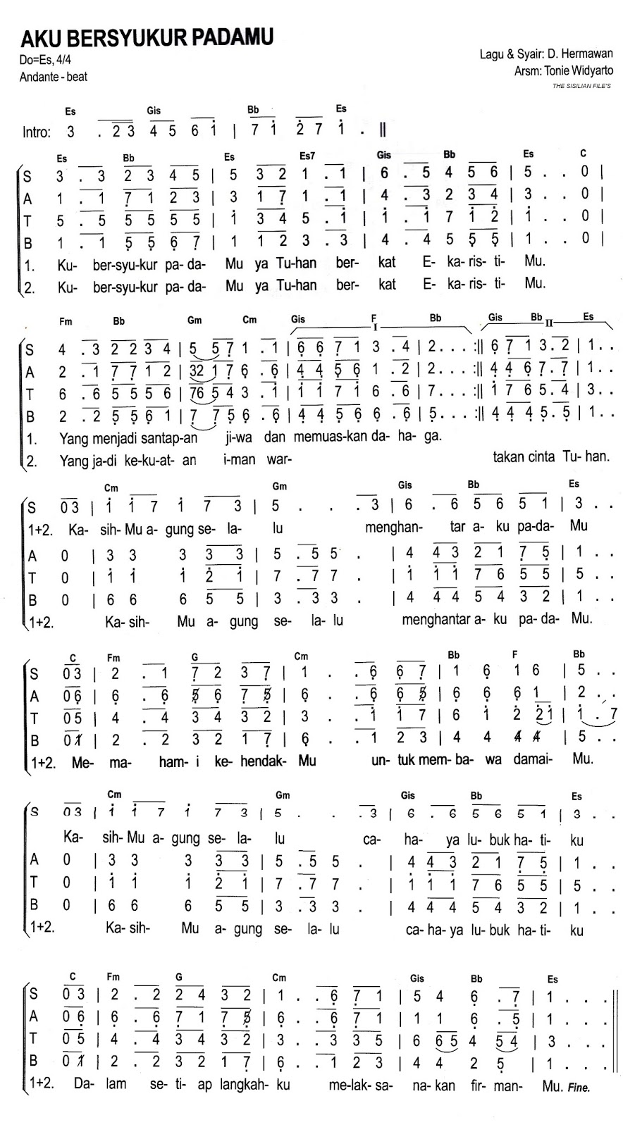 St Caecilia Choir Mkw: Aku Bersyukur PadaMu