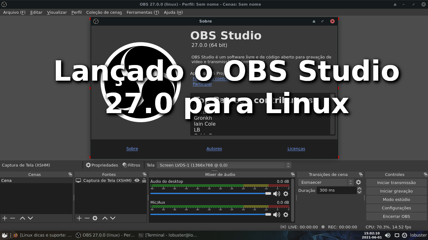 Lançado o OBS Studio 27.0 para Linux