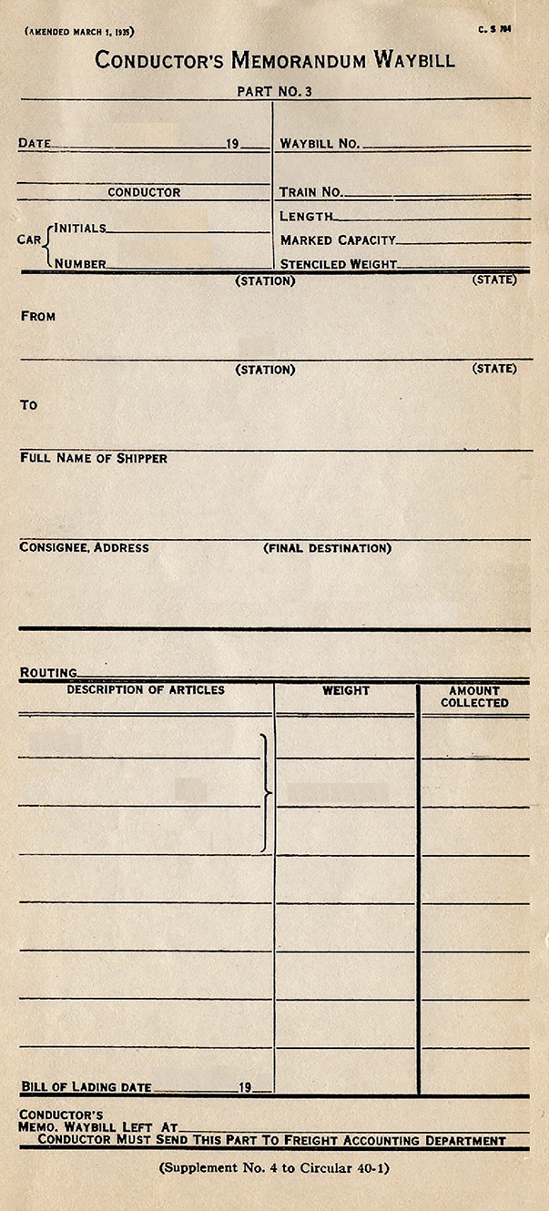 modeling the SP: Waybills, Part 91: model Form 704