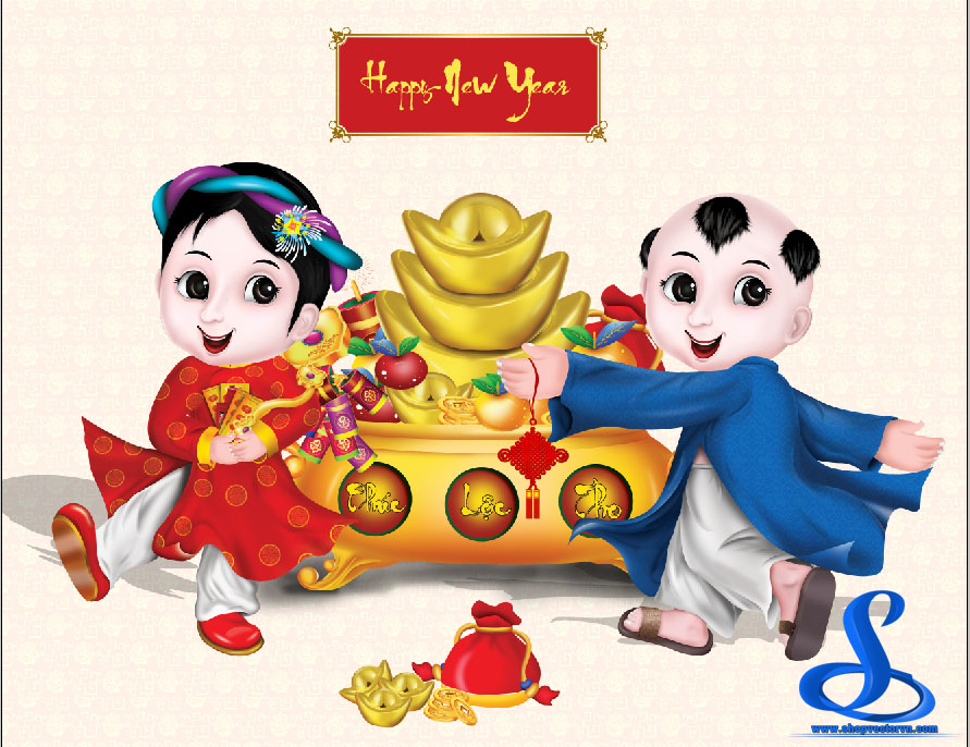 vector decan trang trí tết - shopvectorvn