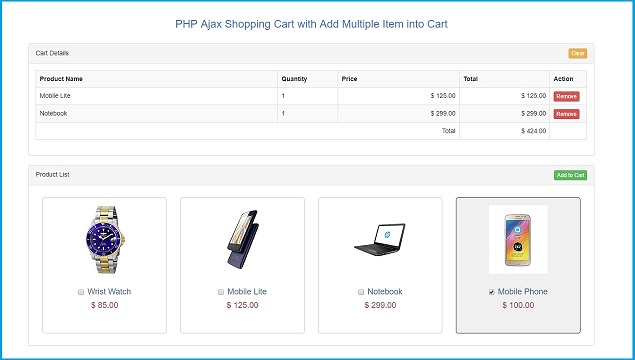 Shopping Cart with Add Bulk Item into Cart using PHP Ajax | Webslesson Shopping Cart with Add Bulk Item into Cart using PHP Ajax | Webslesson
