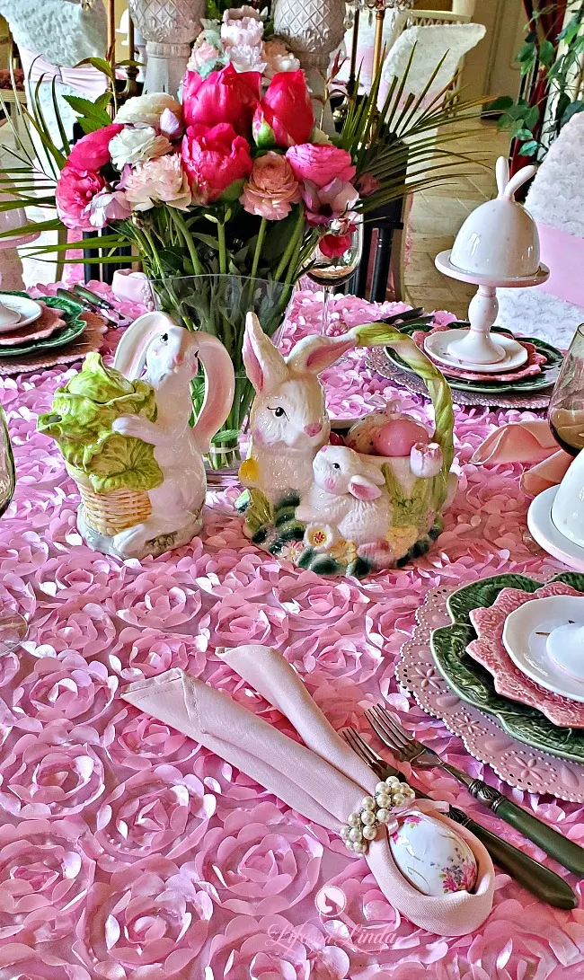 Hippity Hop - Pink Easter Table | Life and Linda