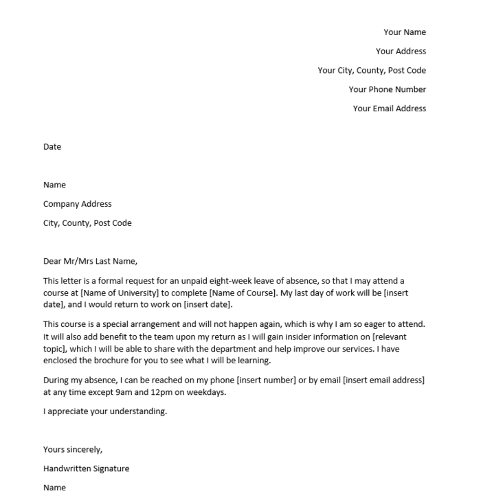 Medical Leave Of Absence Letter Template ~ Resume Letter