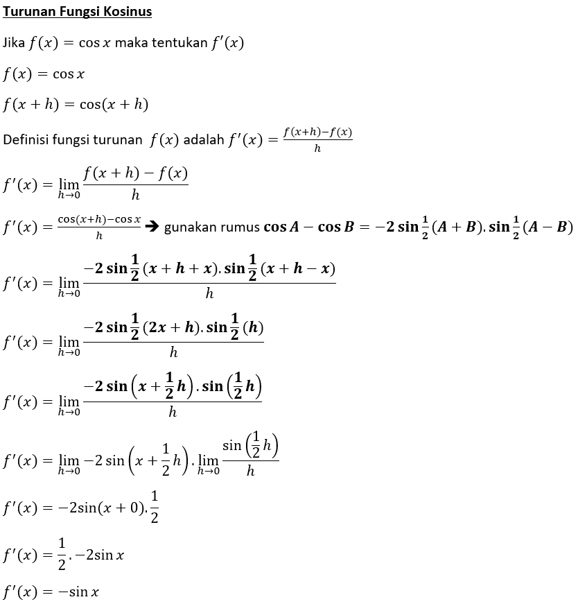 Materi Matematika Peminatan (Kelas 12) : Turunan Fungsi Trigonometri dan Penerapannya (+ Video ...