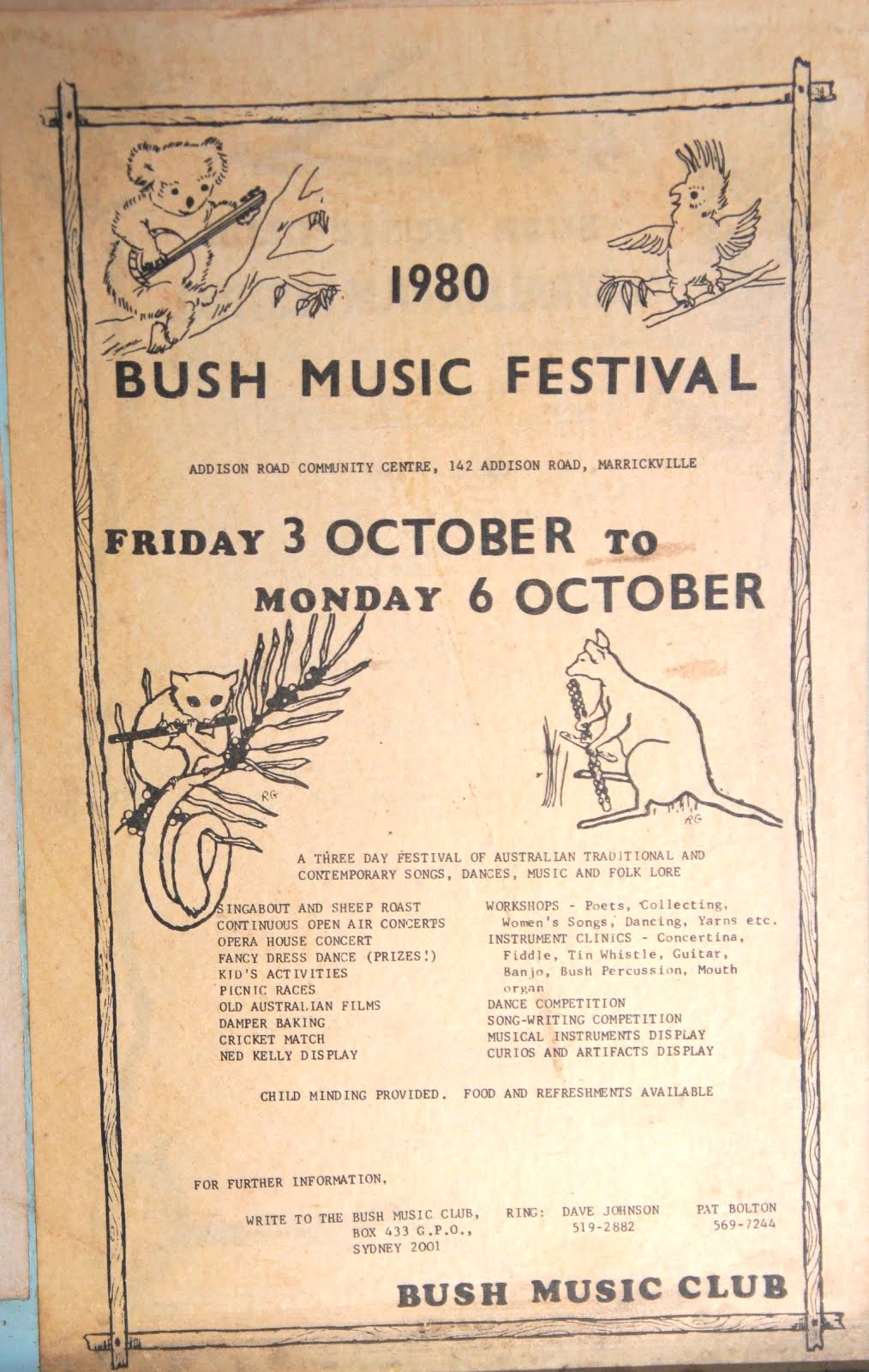 The Bush Music Club: From the Archives - 1980 Bush Music Festival ...