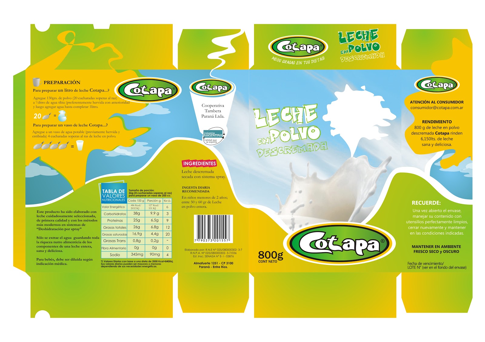 Covalente: Propuesta para caja de leche