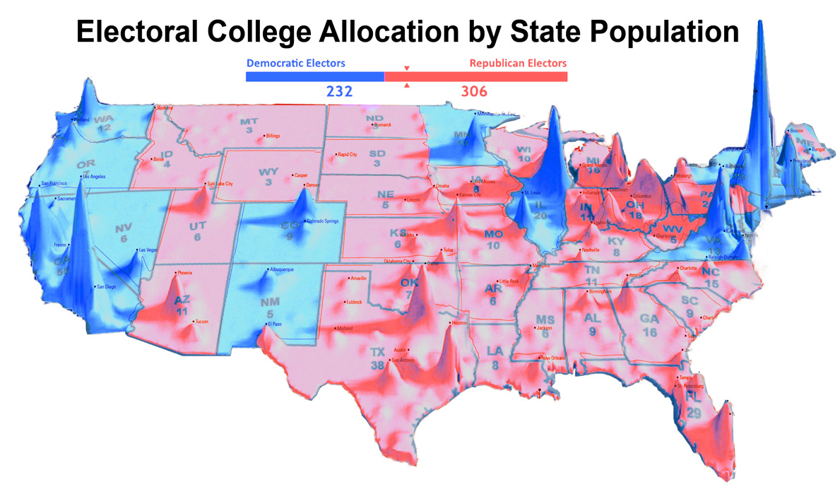 Us electoral population density map 2016 - pickisse