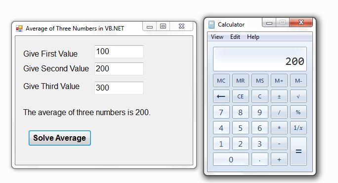 Free Programming Source Codes And Computer Programming Tutorials Average Of Three Numbers Using