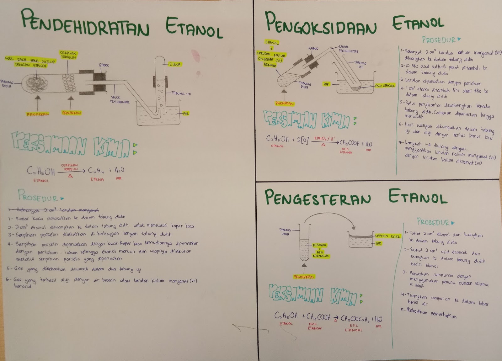 Cikgu Nurul : Tindak Balas Alkohol (Nota Pelajar)