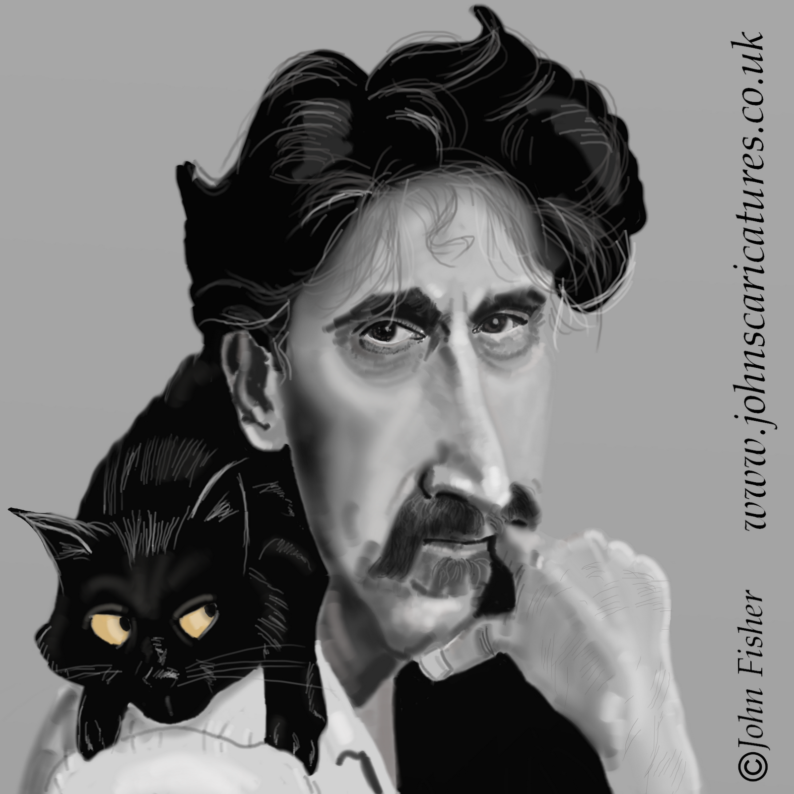 The Art of John Fisher: Frank Zappa....and cat