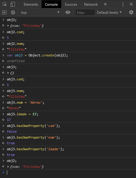 JS - Criação de objetos