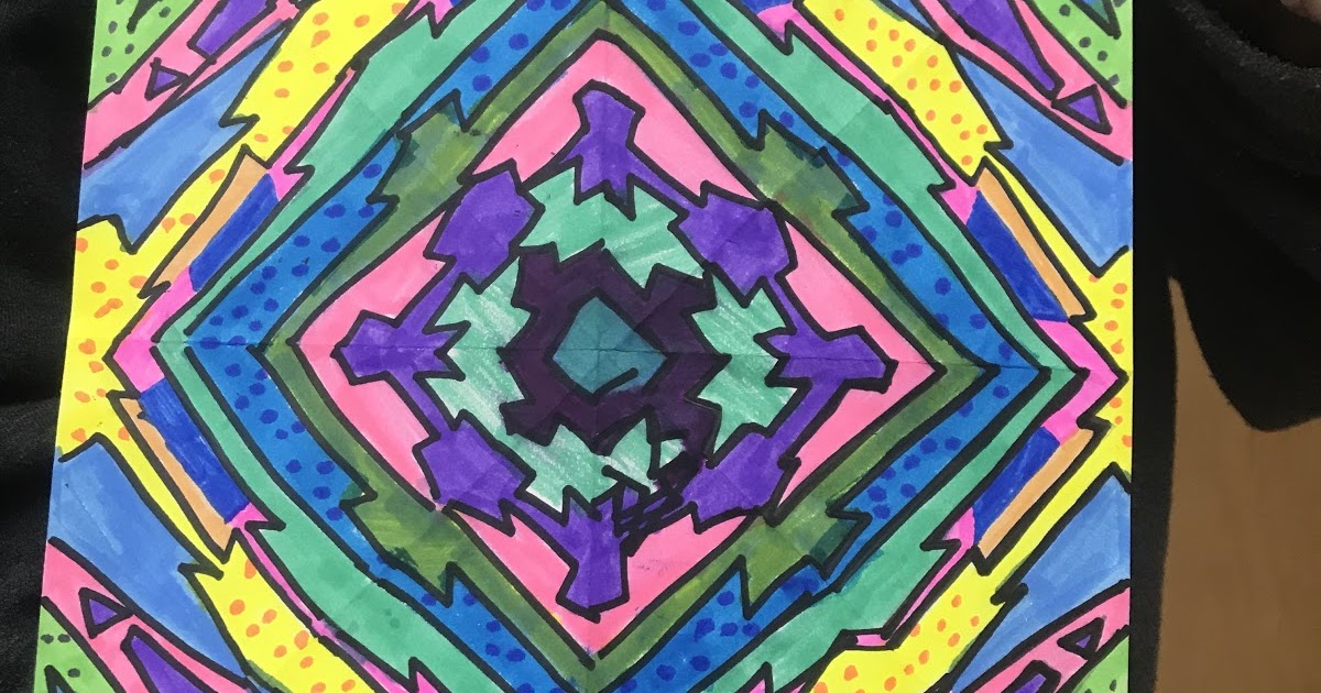 Elements of the Art Room: 5th grade radial symmetrical name art