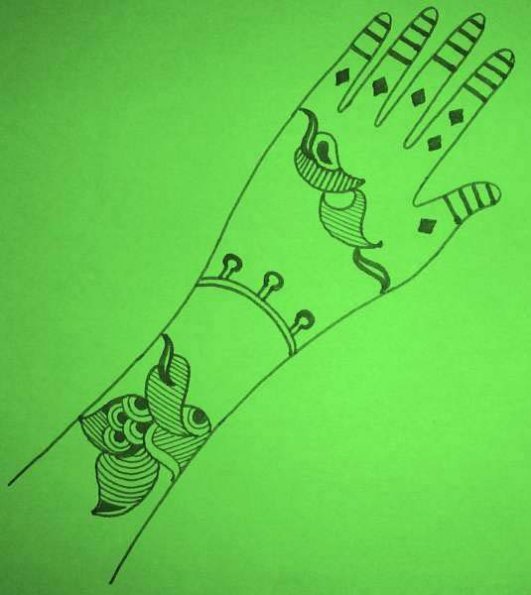 Hand Mehndi Design On Paper - Mehandi Design,Heena Designs,Indian Mehandi