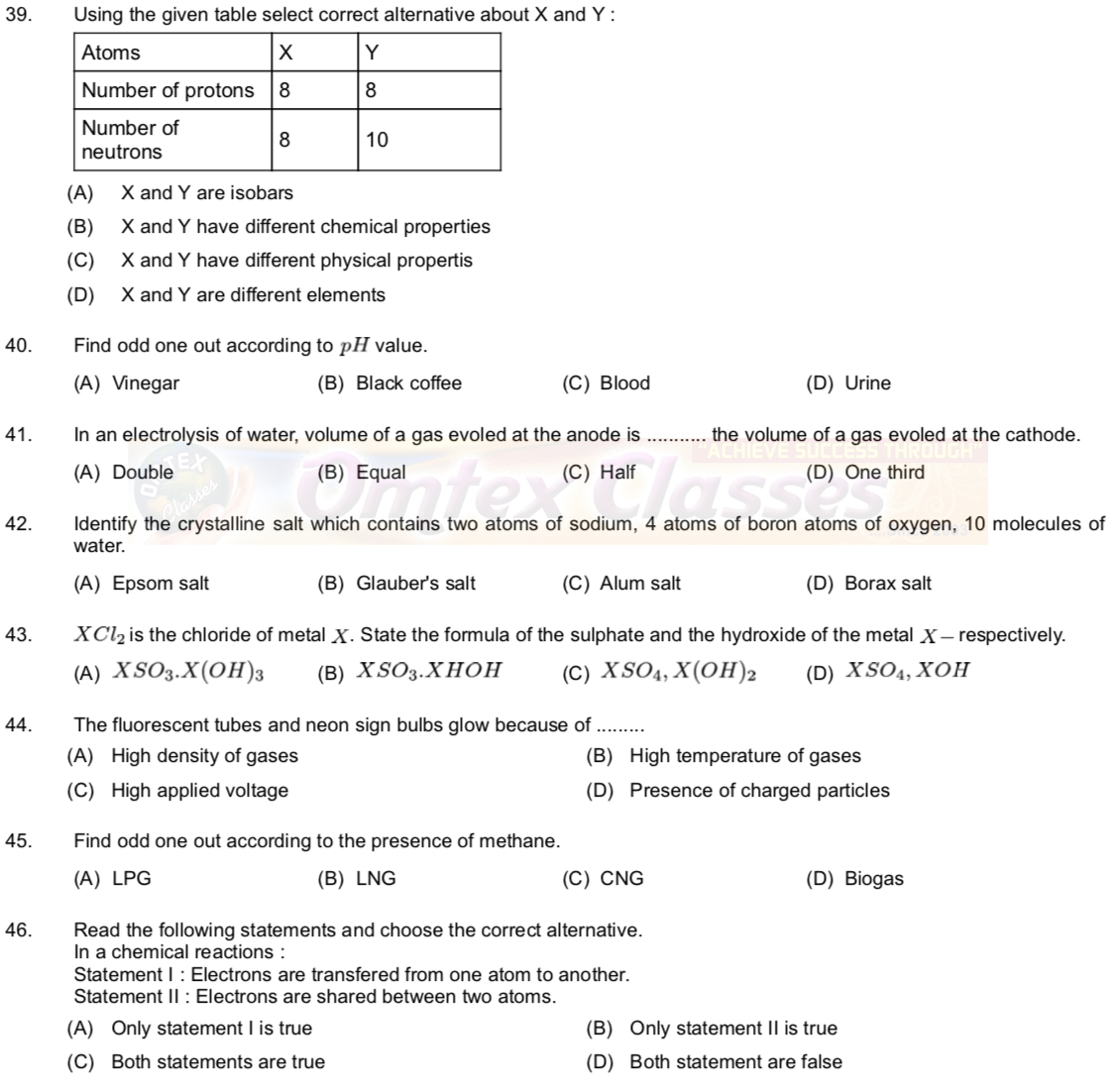 OMTEX CLASSES: Pre­Foundation / Homi Bhabha / Official Exam / 2018 ...
