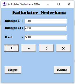 ALGORITMA DAN DESAIN PROGRAM KALKULATOR SEDERHANA DENGAN DELPHI 7 | SINAUTEKO