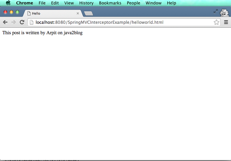 Spring MVC interceptor HandleInterceptorAdapter example - Java2Blog