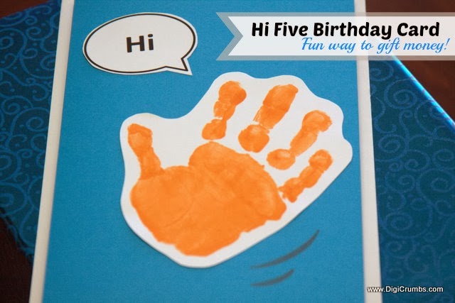 DigiCrumbs: Hi Five Birthday Card - Fun way to gift money!
