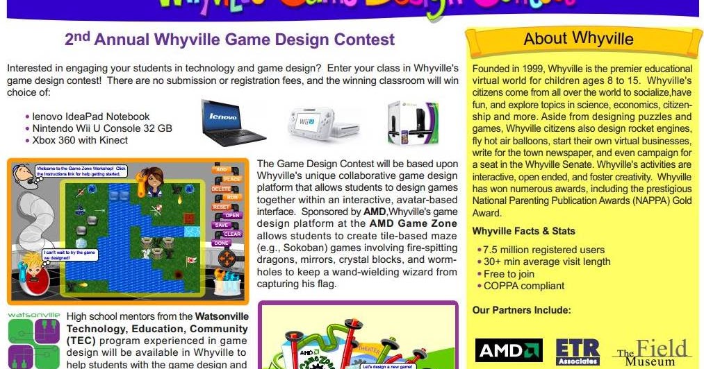 2nd Annual Whyville Game Design Contest – Serious Gaming With Game Design