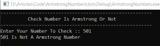 Check Entered Number Is Armstrong Or Not In C#