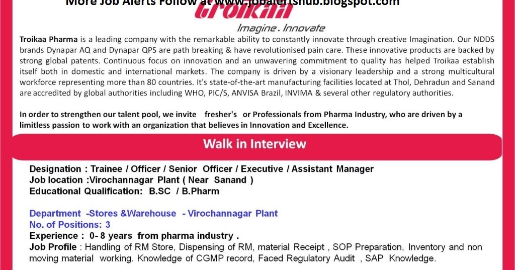 JOB ALERTS HUB: Walk-Ins for Freshers & Experience Multiple Positions - Production | IPR ...