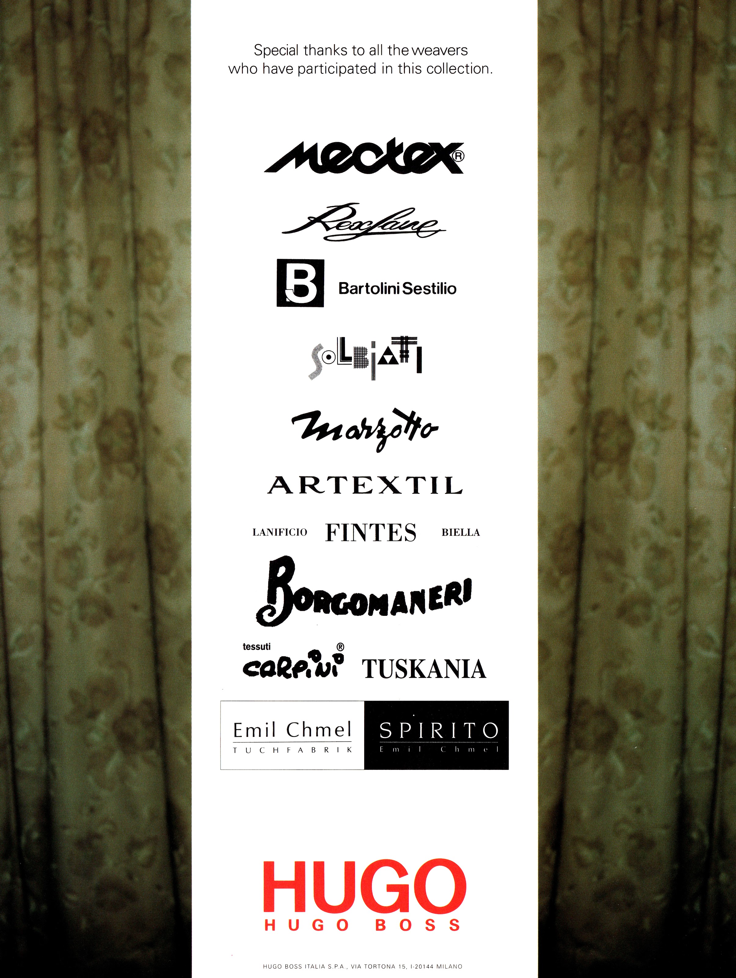 CAMPAIGN: HUGO BY HUGO BOSS RED LABEL SS 1996