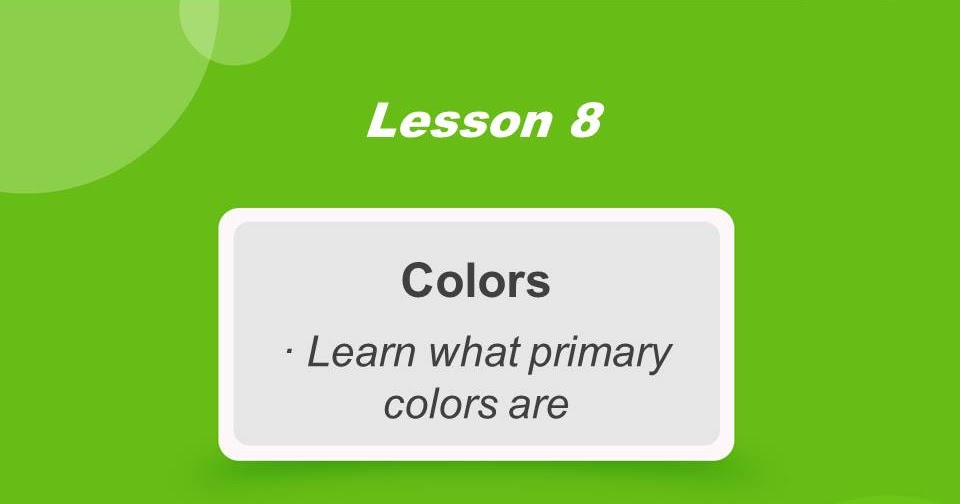 YOKITALK: Lesson 8_Primary Colors