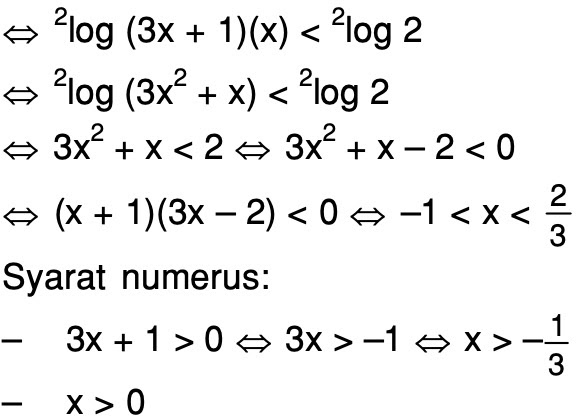 2log 3x 1 2log X 2log-3x-1-2log-x
