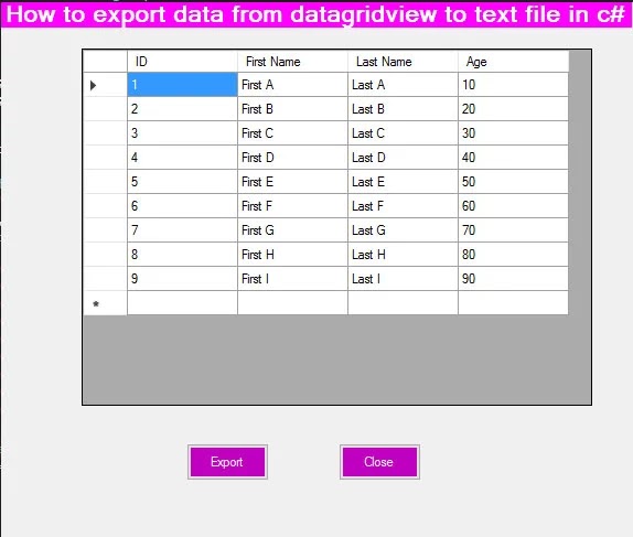 How to Export Data From Datagridview to Text File in C# - Free Source ...