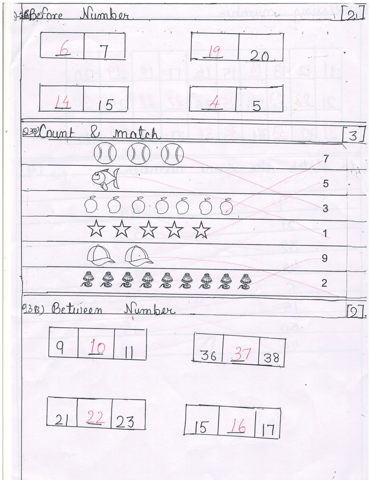 Jr.Kg. DEC. Unit Test Paper MATHS 17.12.2019