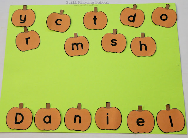 Pumpkin Name Spelling Activity | Still Playing School