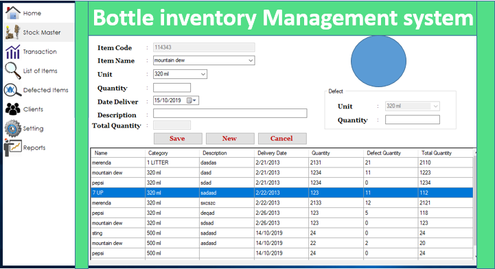 Bottle Inventory Management System In c# with Source Code
